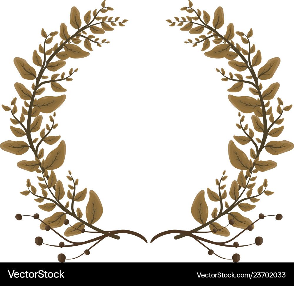 Wreath leaves foliage floral Royalty Free Vector Image