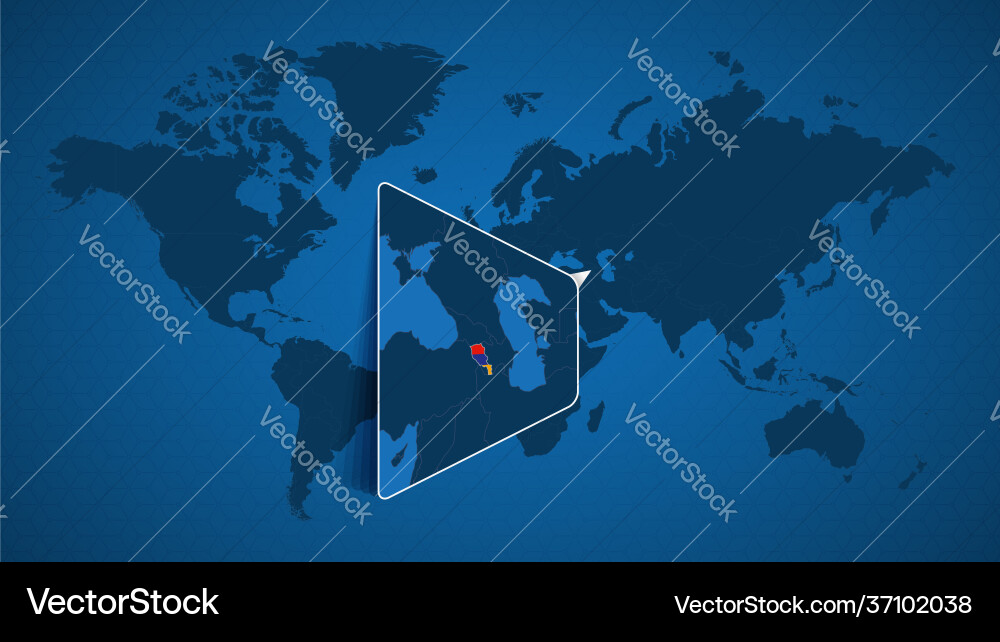Detailed world map with pinned enlarged map Vector Image