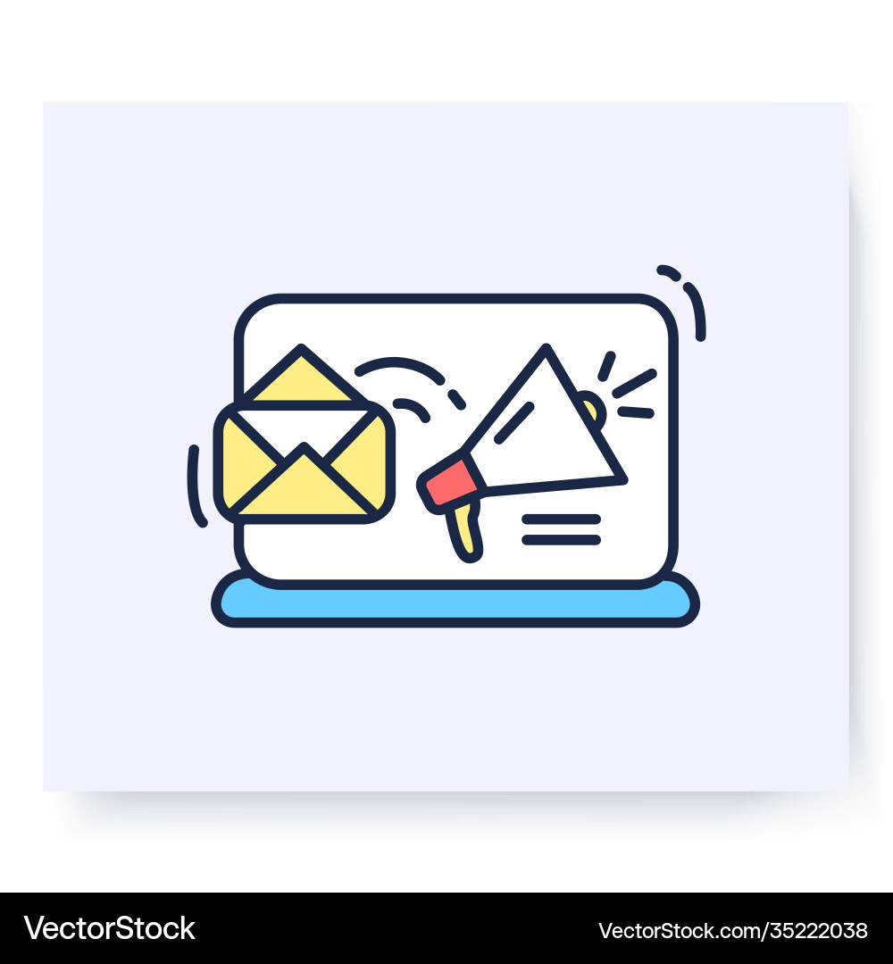 Email marketing color icon Royalty Free Vector Image