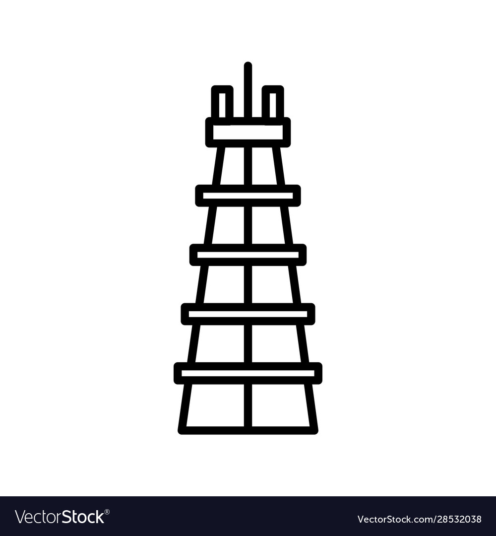 Fracking refinery tower structure industry Vector Image