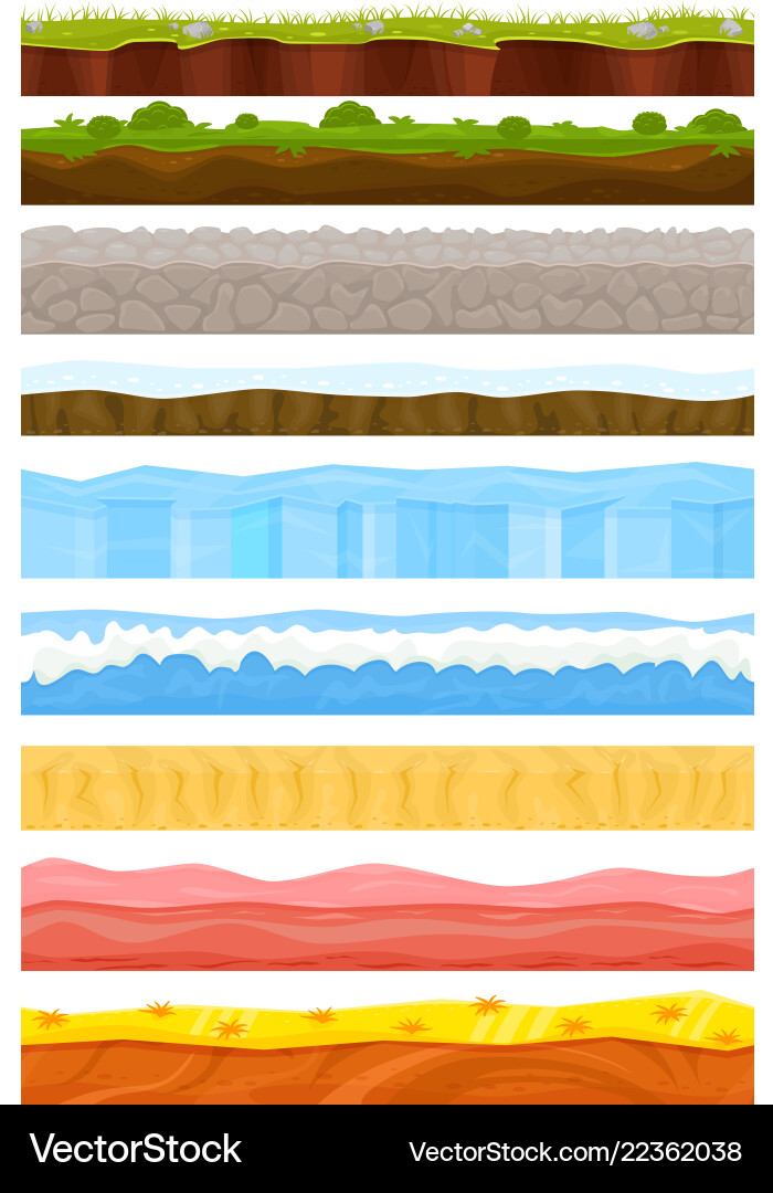 Game background cartoon landscape in summer Vector Image