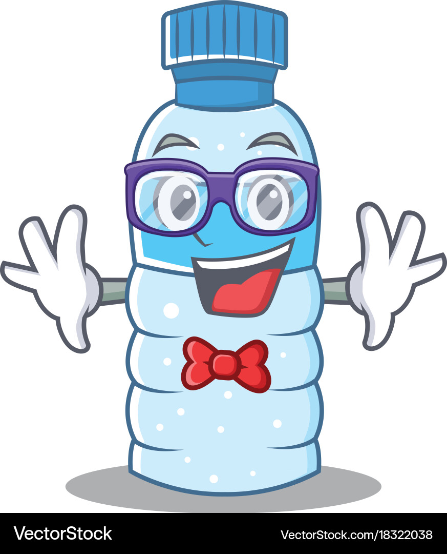 Geek bottle character cartoon style Royalty Free Vector