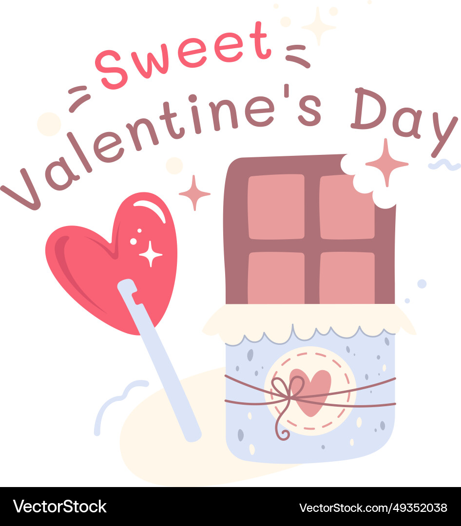 Gift valentines day lettering sticker Royalty Free Vector