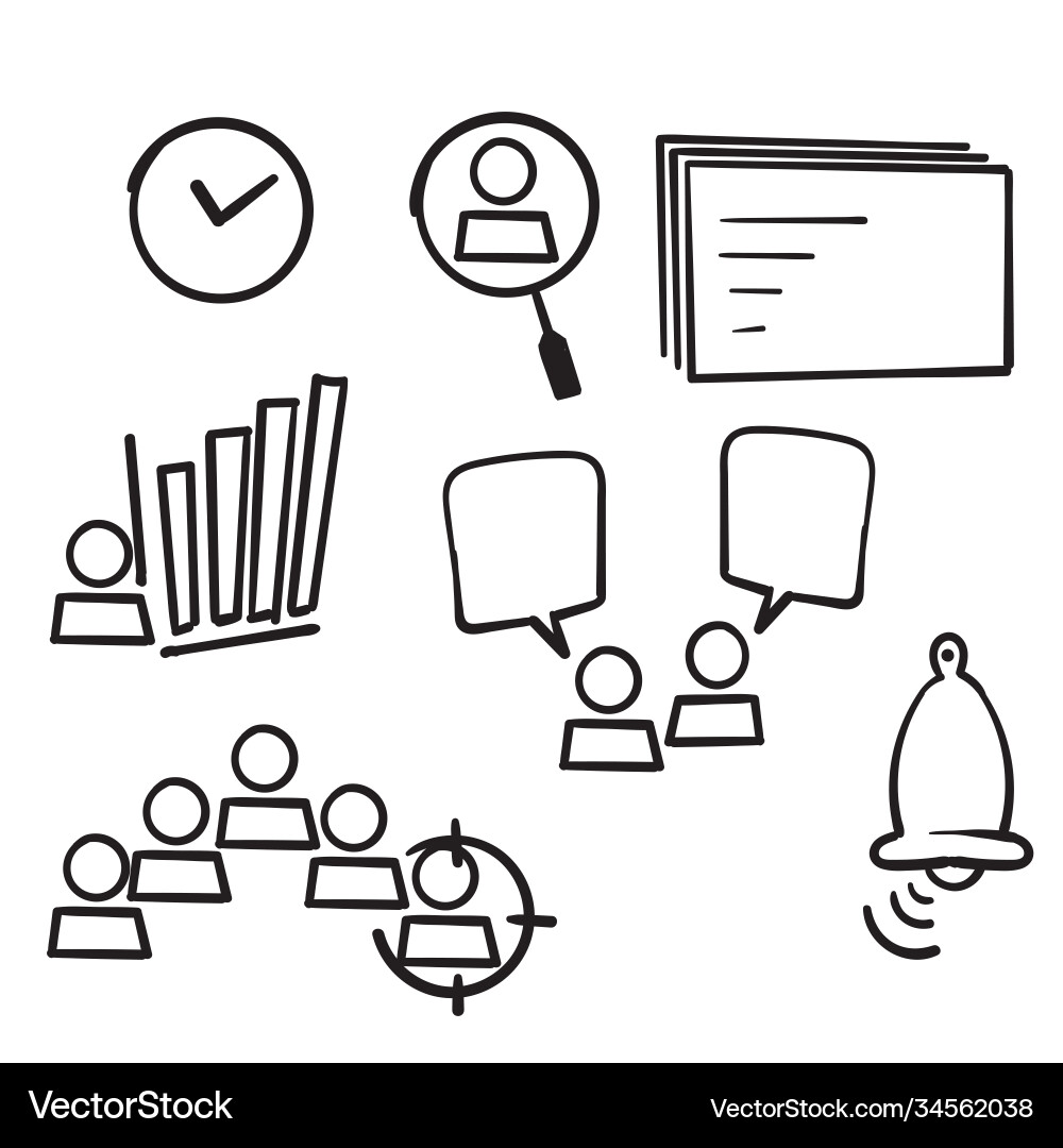 Hand drawn doodle head hunting related isolated Vector Image