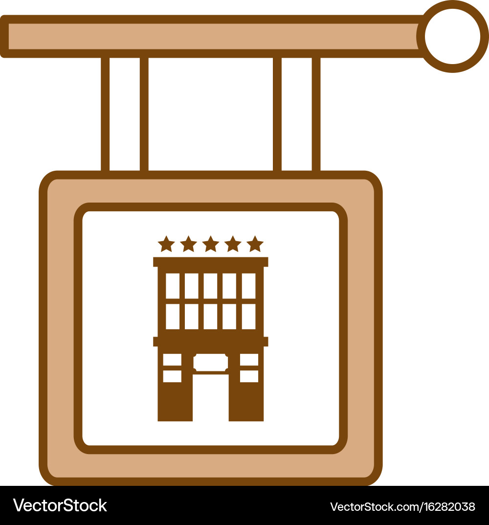 Hotel hanging sign isolated icon Royalty Free Vector Image