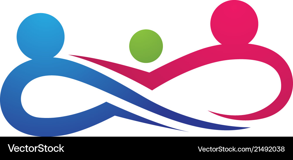 Infinity people adoption and community care logo Vector Image