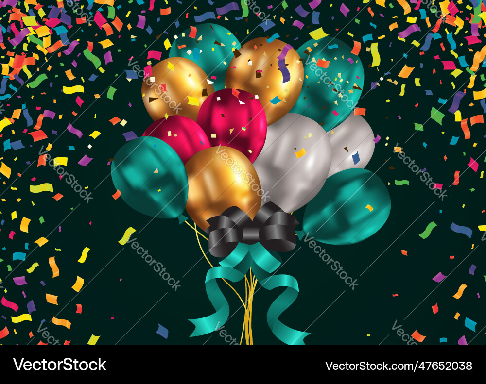 Party horizontal colorful balloons background Vector Image