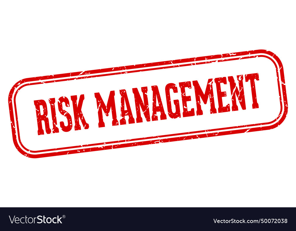 Risk management stamp rectangular Royalty Free Vector Image