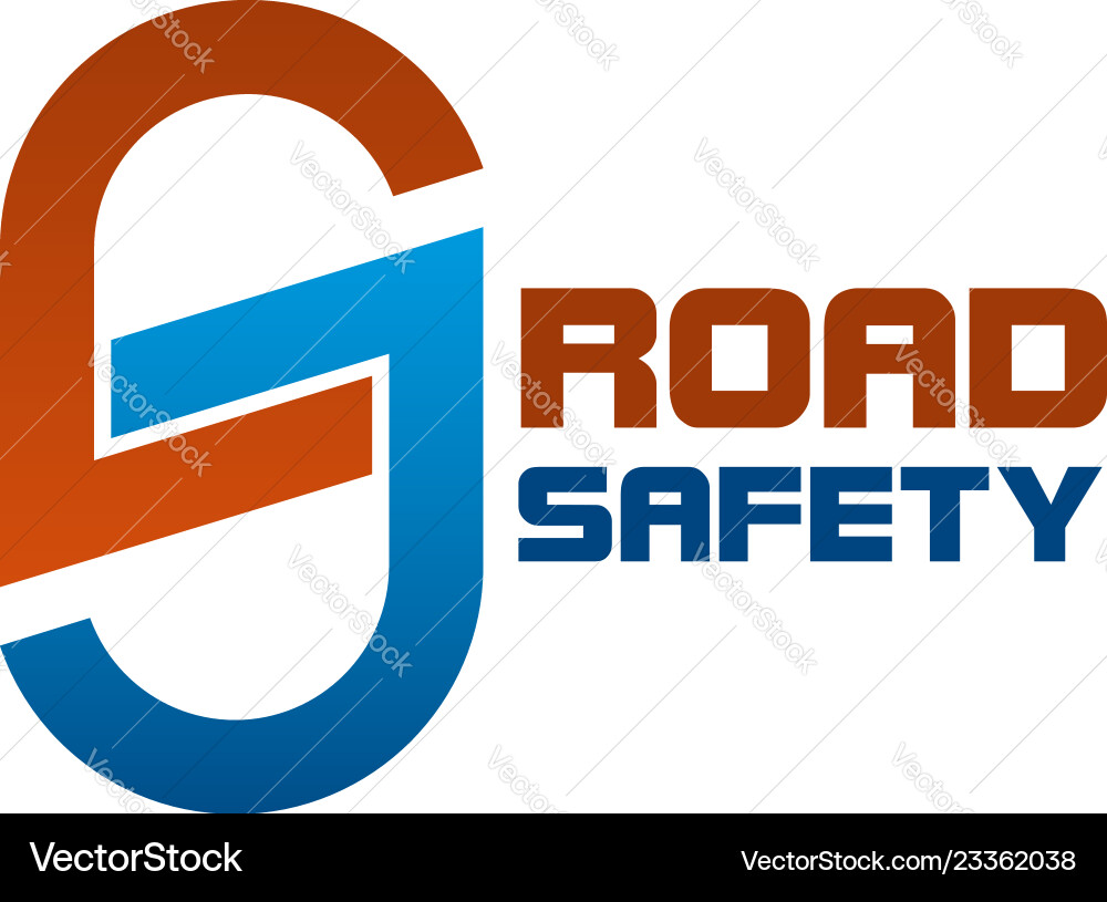 S letter icon for road safety Royalty Free Vector Image