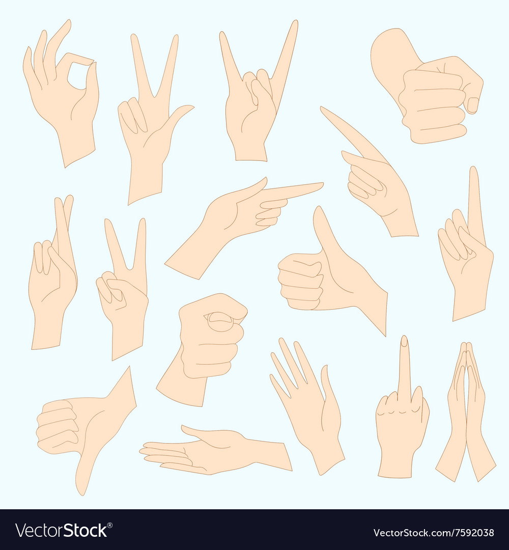 Set of universal gestures Royalty Free Vector Image