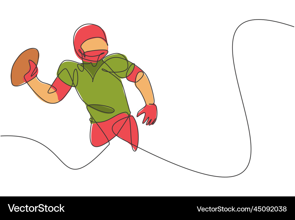 Single continuous line drawing of young agile Vector Image