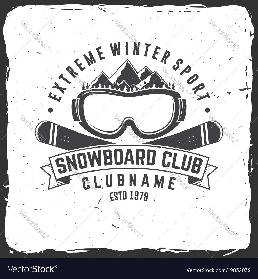 Snowboard club concept Royalty Free Vector Image