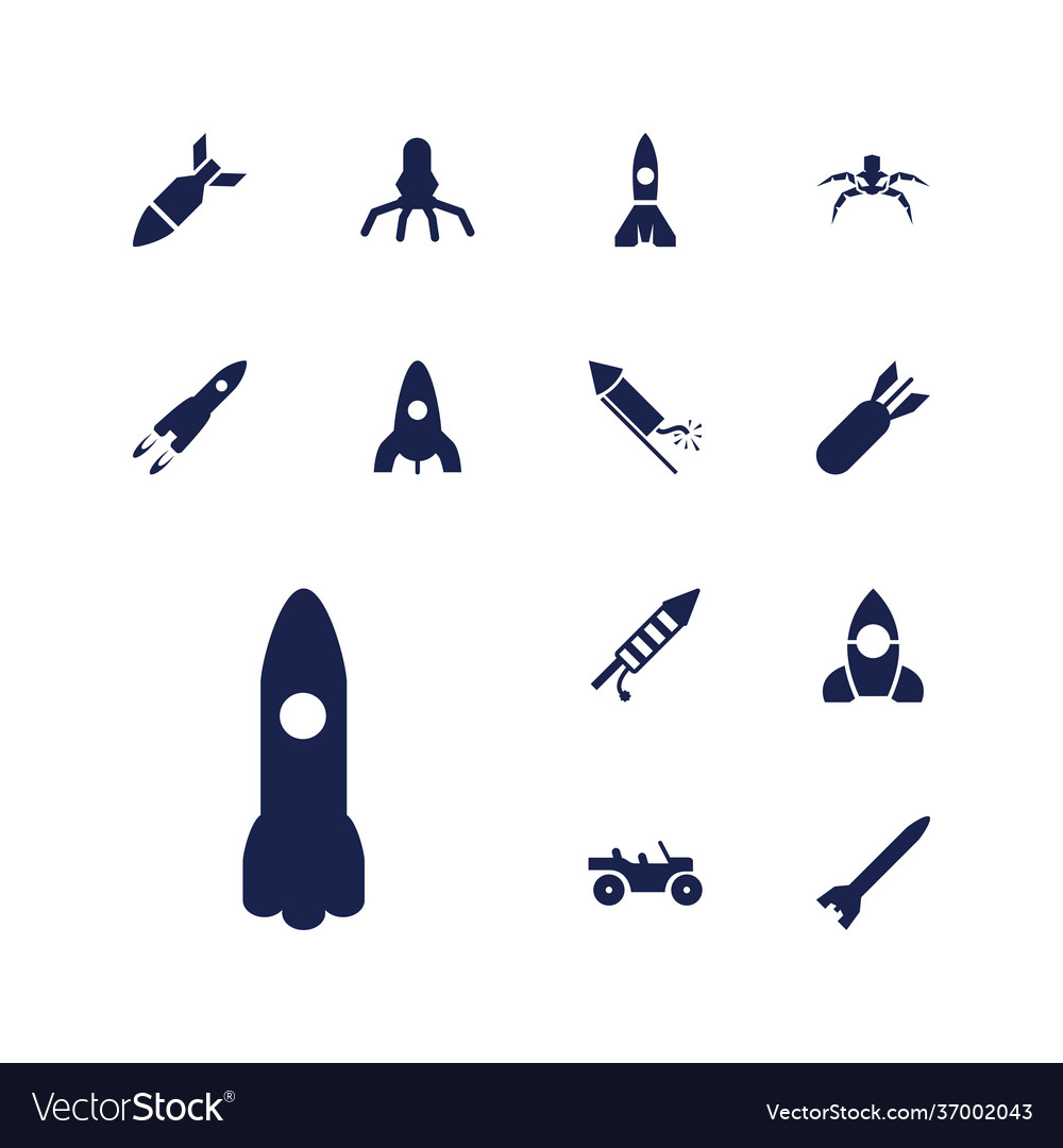 13 rocket icons Royalty Free Vector Image - VectorStock