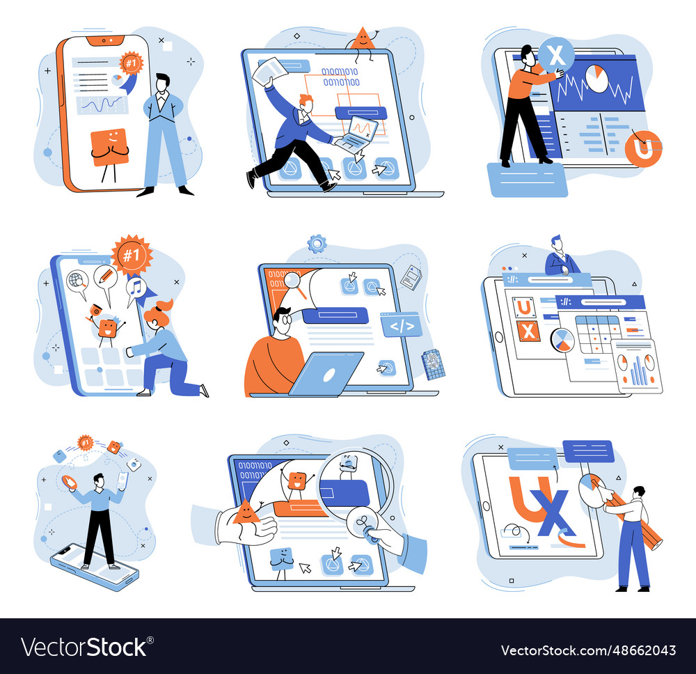 Application Testing Metaphor Royalty Free Vector Image