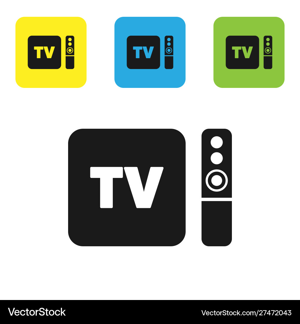Black multimedia and tv box receiver and player Vector Image