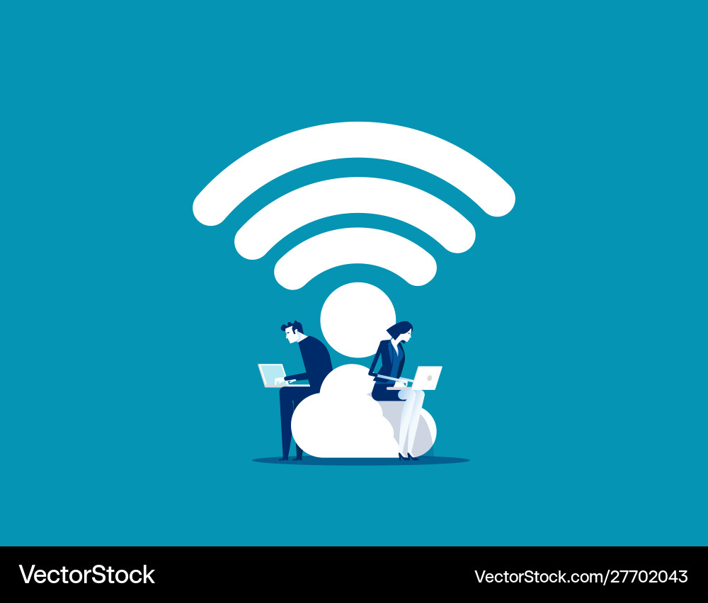 Business couple and working concept Royalty Free Vector