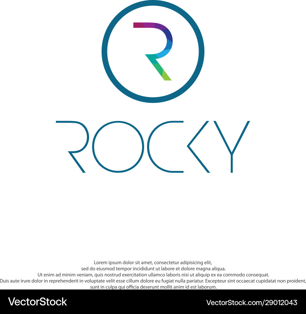 Colorful circle letter r logo template Royalty Free Vector