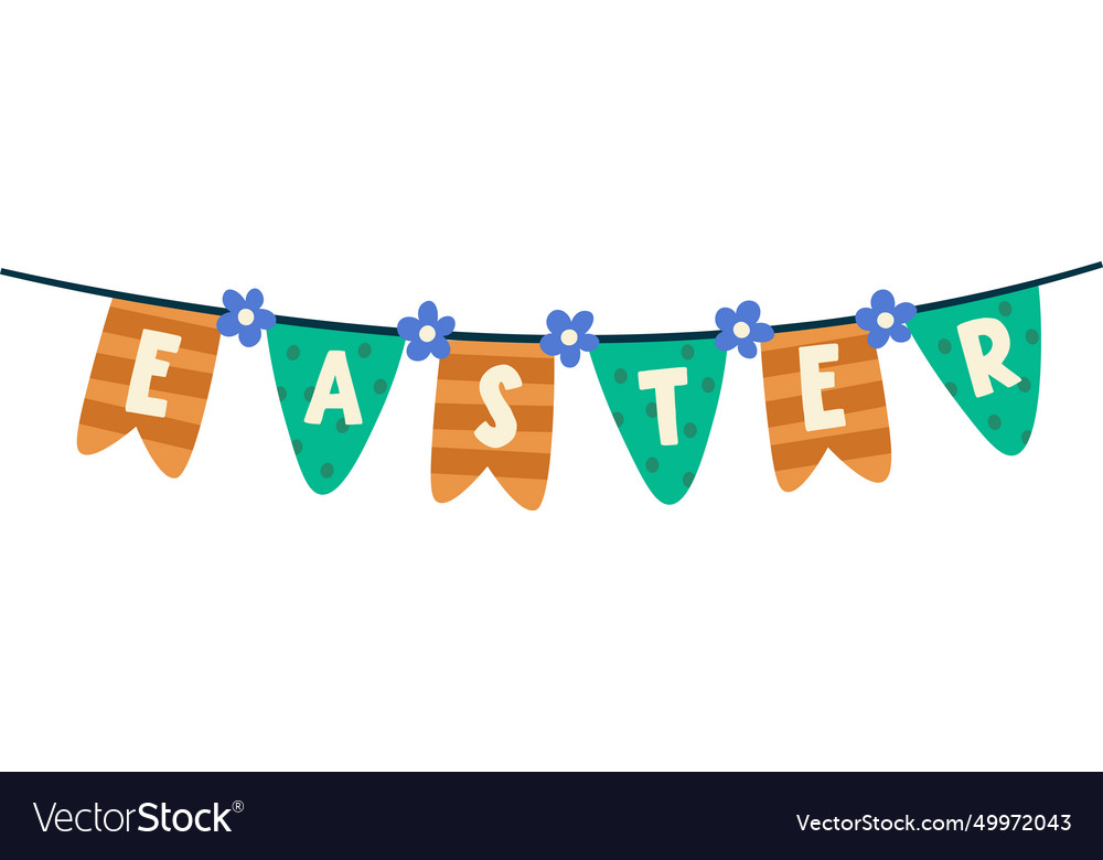 Easter flags hanging Royalty Free Vector Image