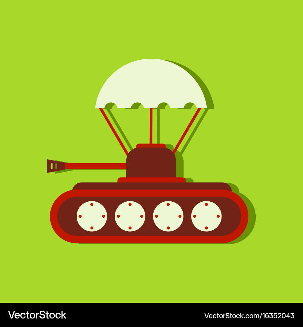 Flat icon design collection tank on parachute Vector Image