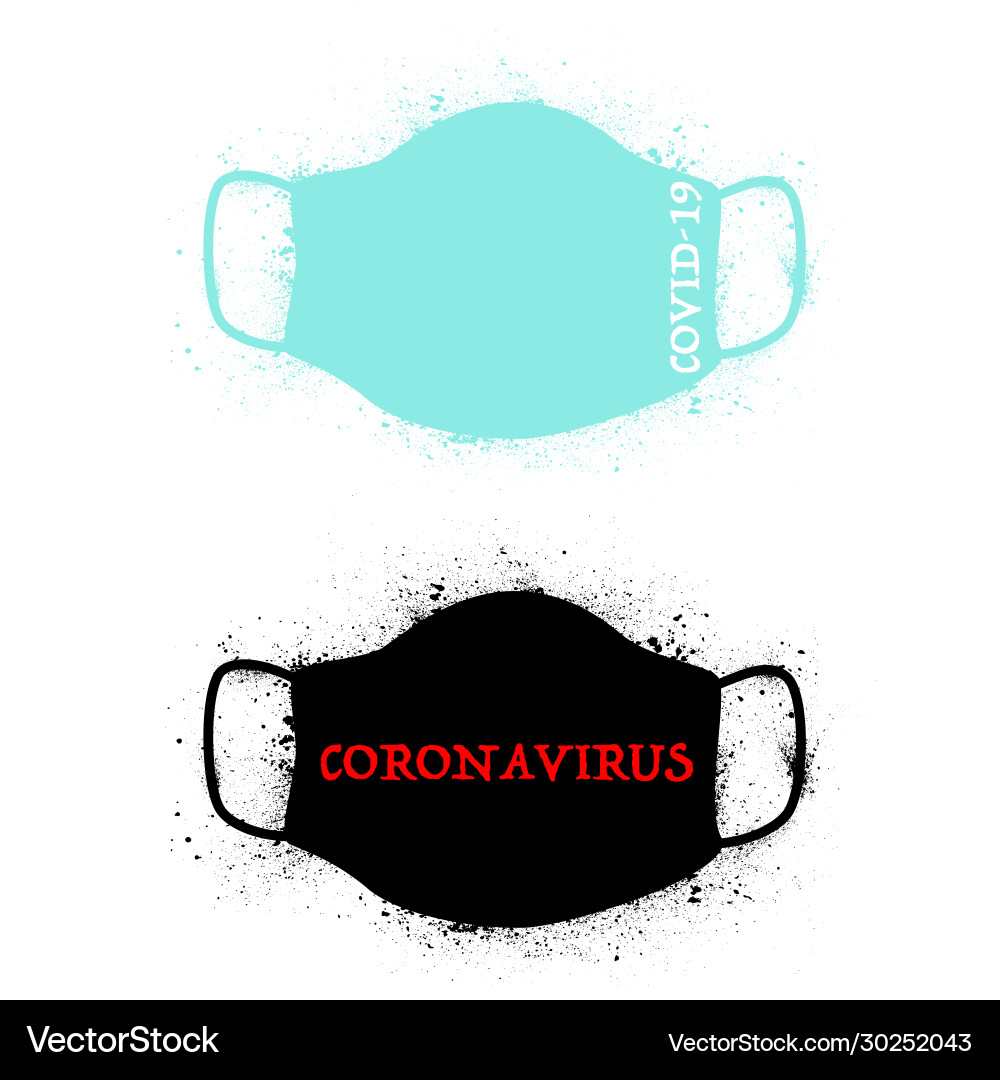 Grunge safety breathing masks set Royalty Free Vector Image