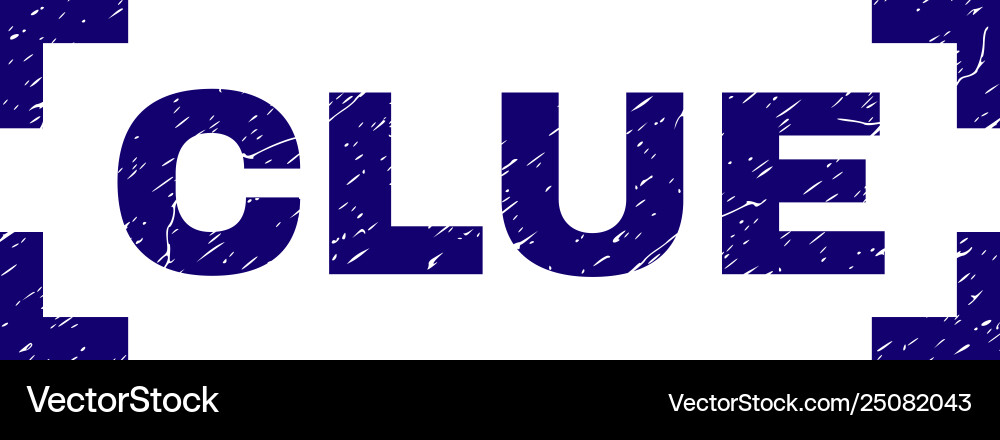 Grunge textured clue stamp seal inside corners Vector Image
