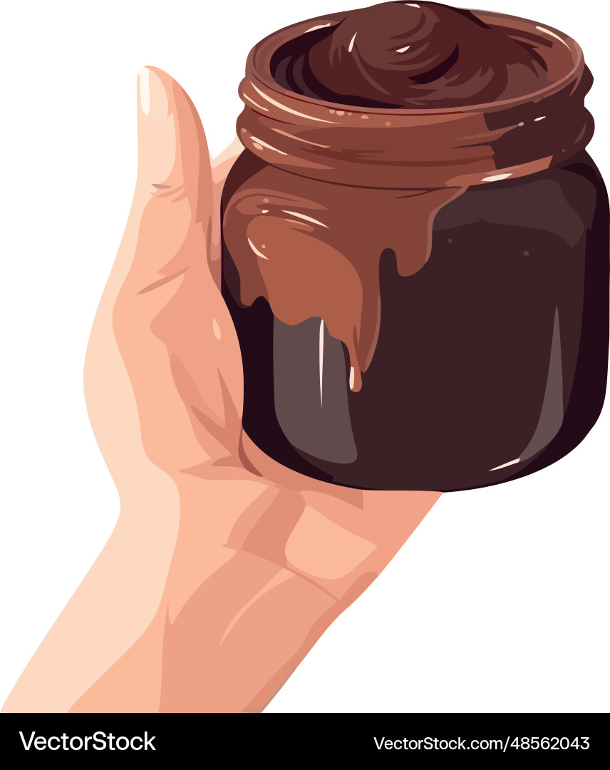 Hand drawn organic chocolate jar label design Vector Image