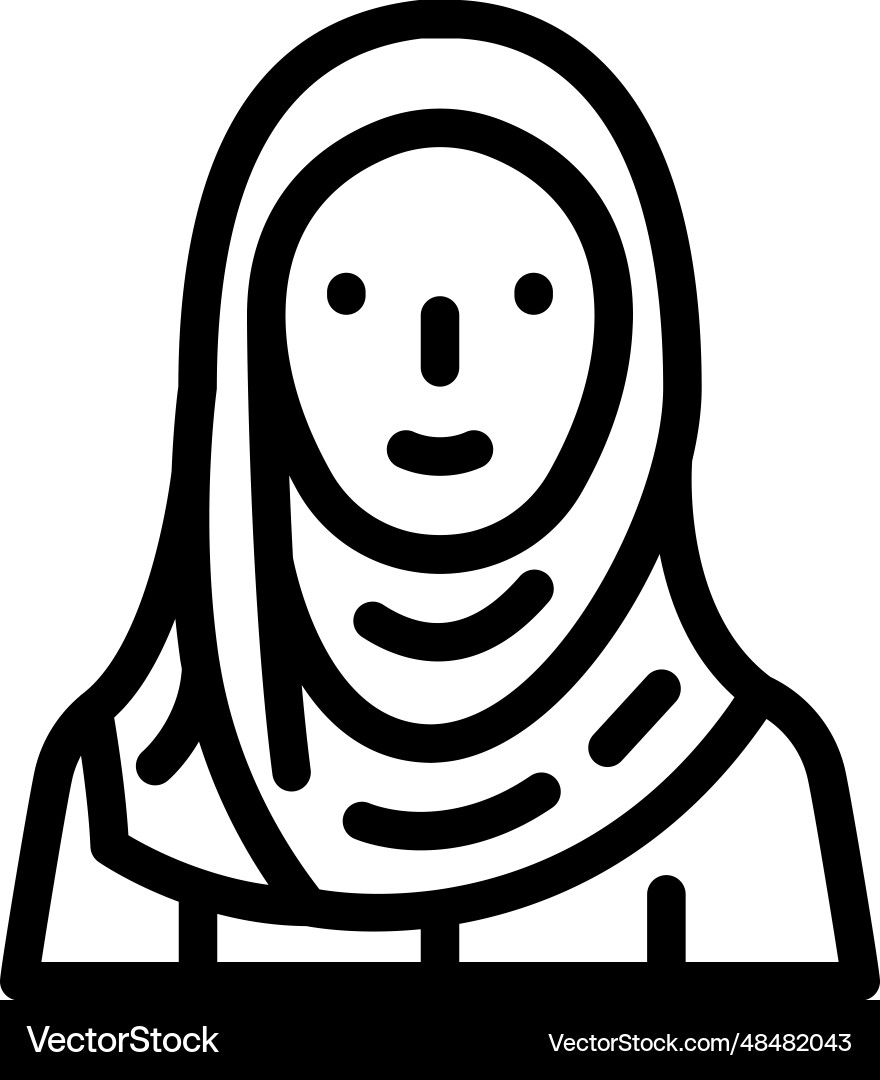 Hijab headscarf islam line icon Royalty Free Vector Image