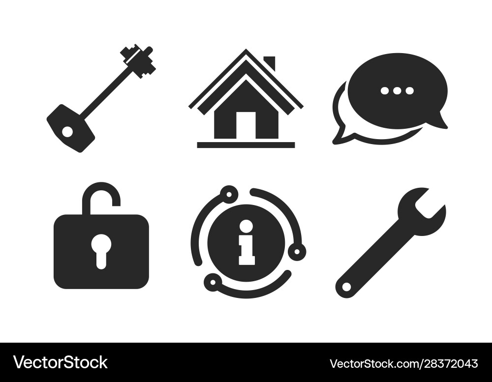Home key icon wrench service tool symbol Vector Image