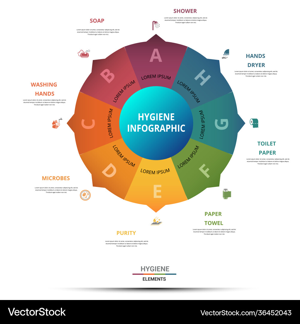 Infographic hygiene template icons in different Vector Image