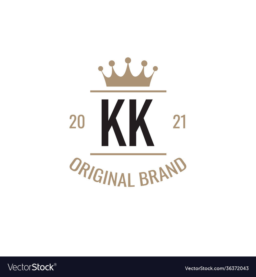 Initial Letter Kk King Logo Design Template Vector Image