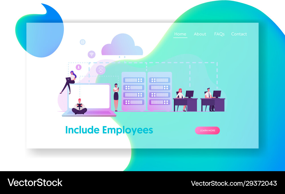 Intranet private network computers in Royalty Free Vector