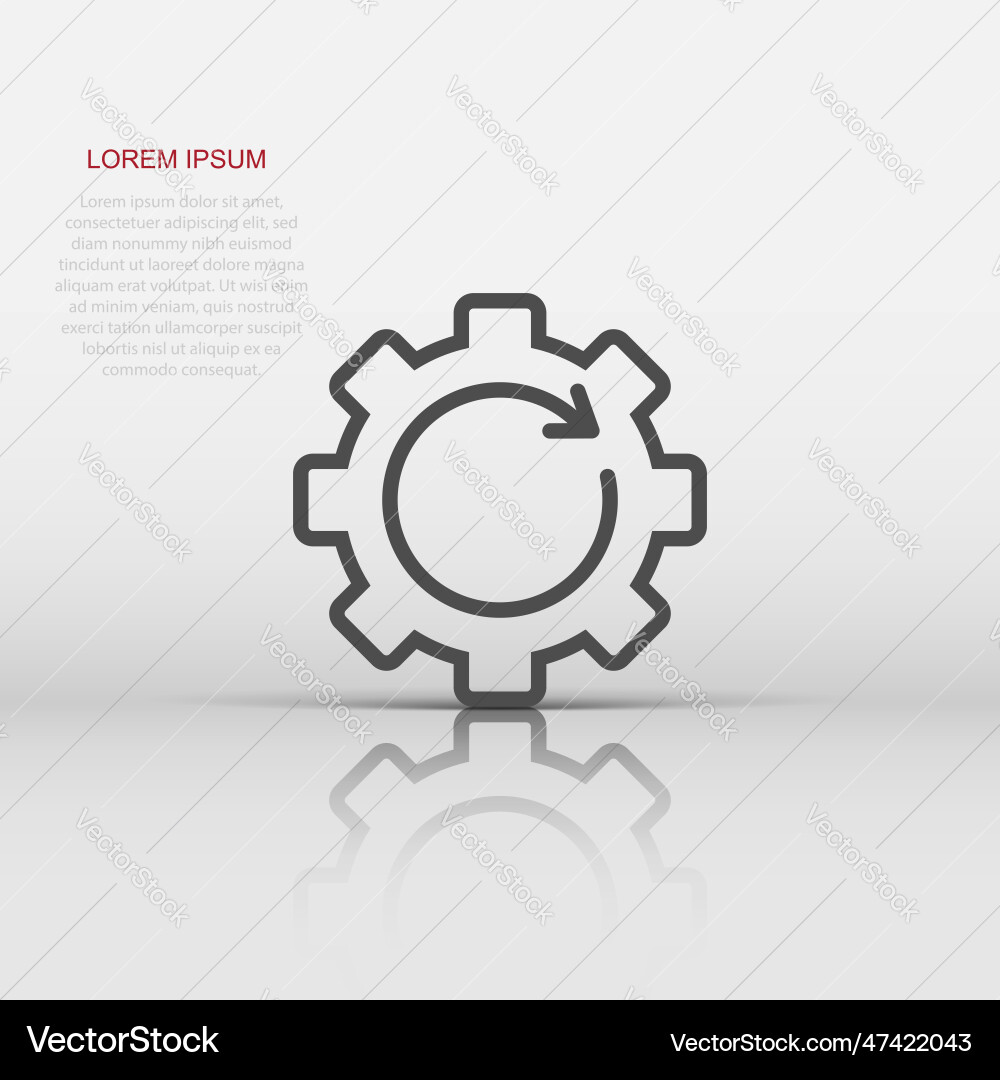 Recovery gear icon in flat style repeat on white Vector Image
