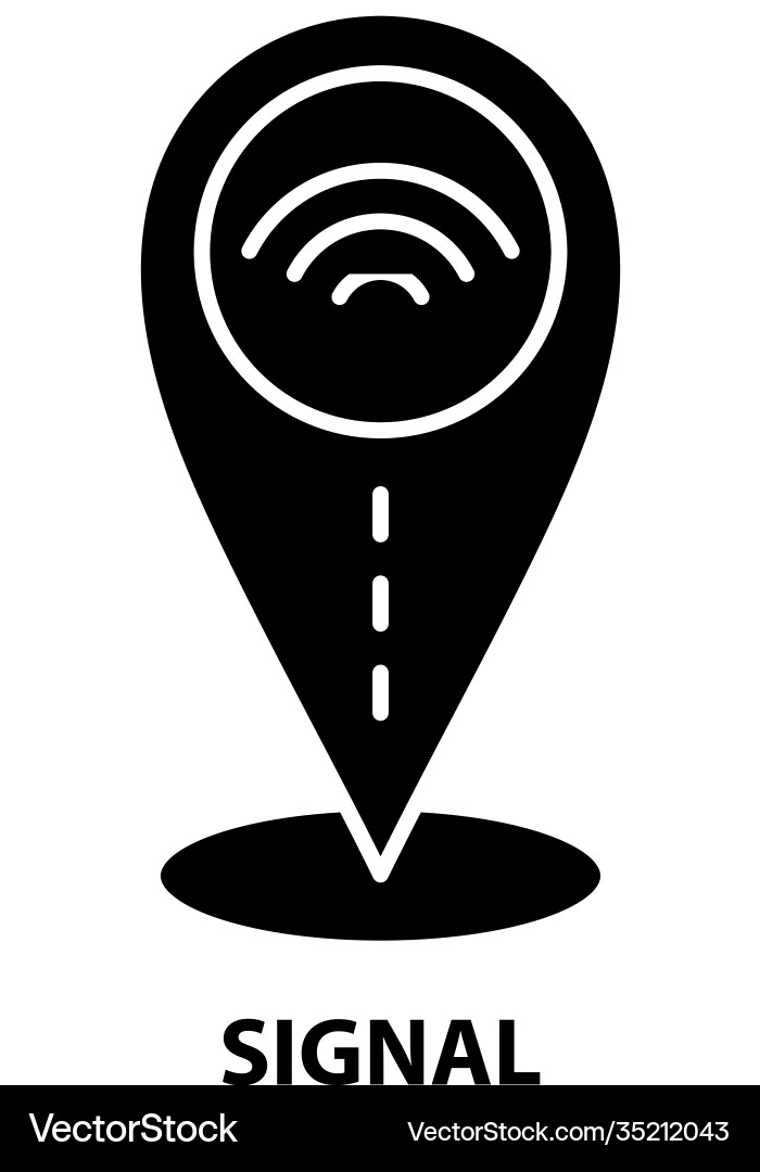 Signal icon black sign with editable Royalty Free Vector