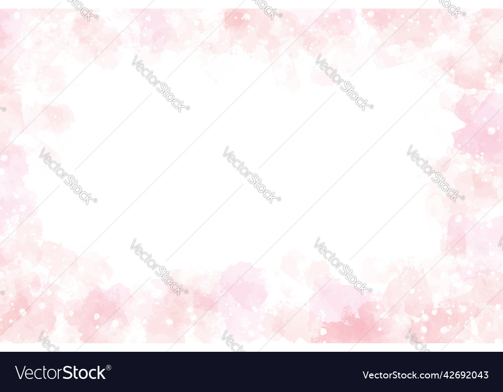 Sweet pastel pink watercolor wet wash splash Vector Image