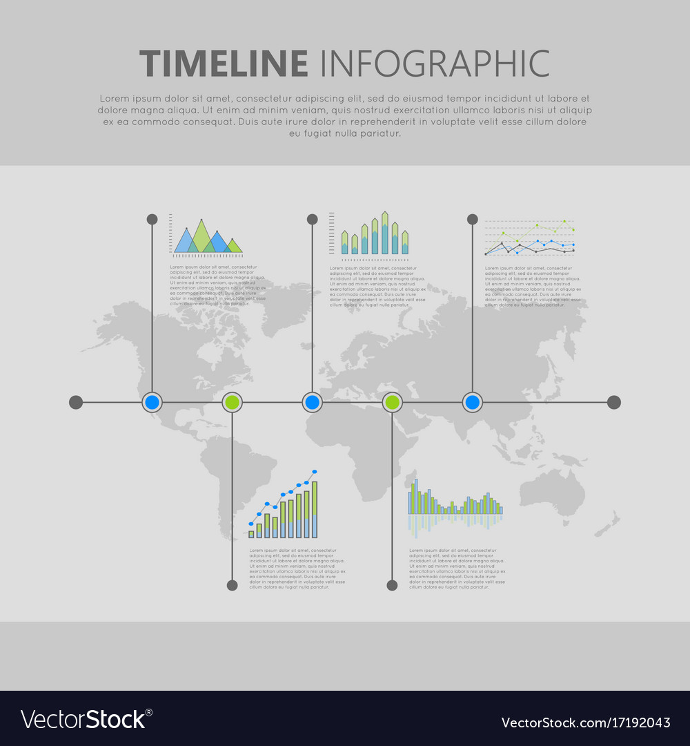 Timeline infographic with graph and diagram Vector Image