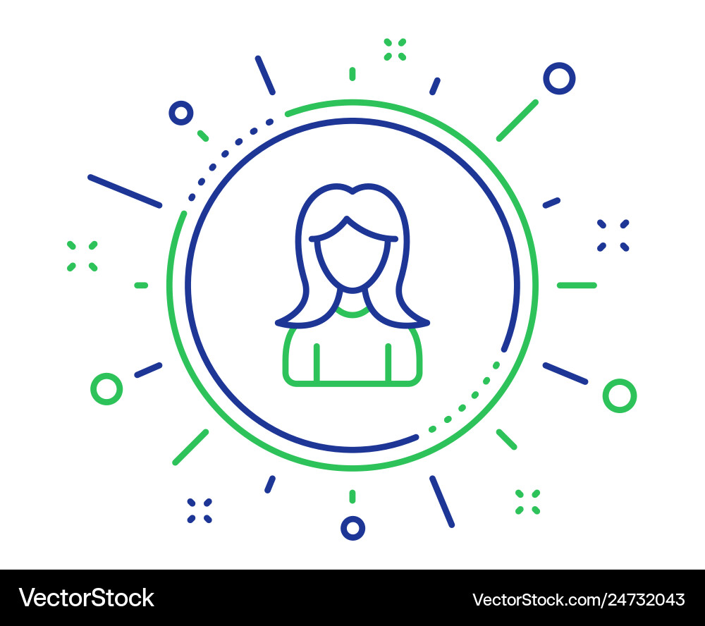 User line icon female profile sign Royalty Free Vector Image