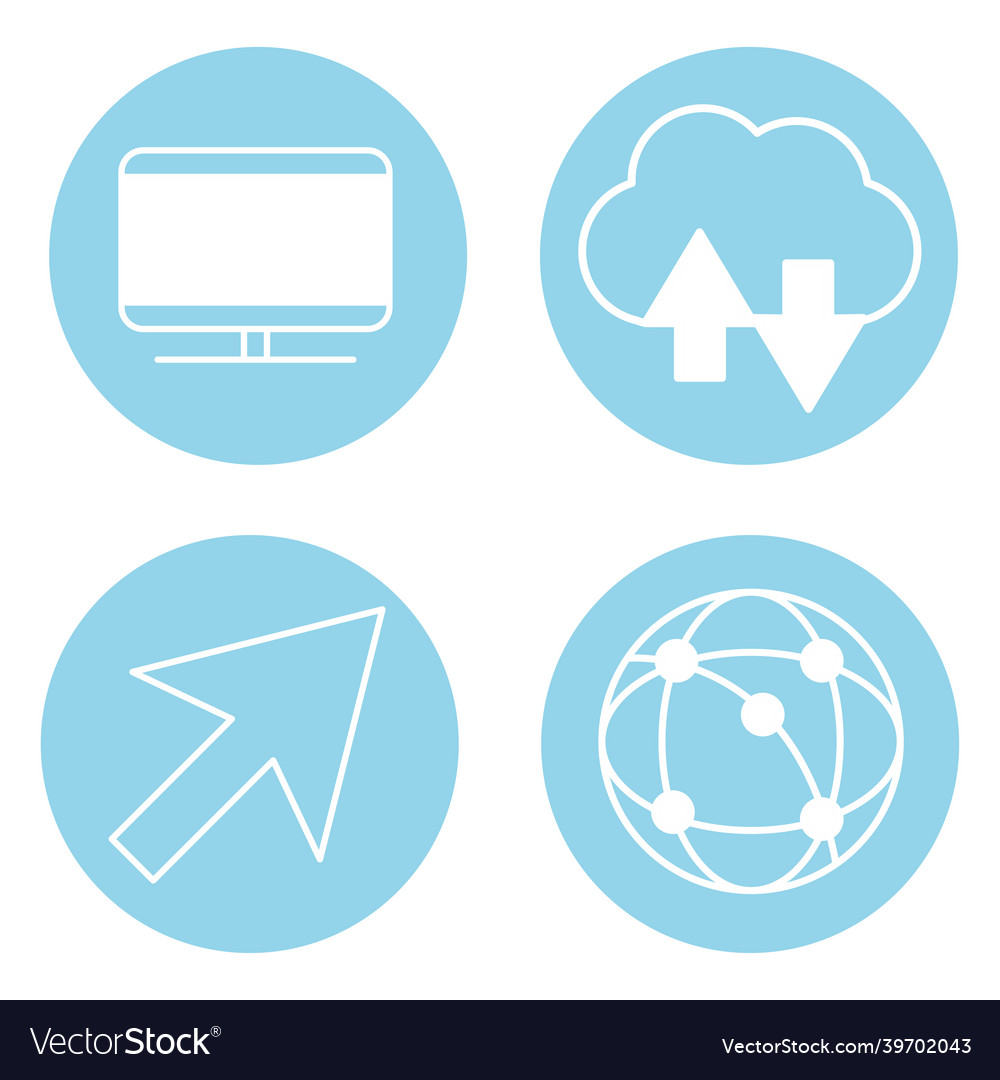 Web connection icons Royalty Free Vector Image