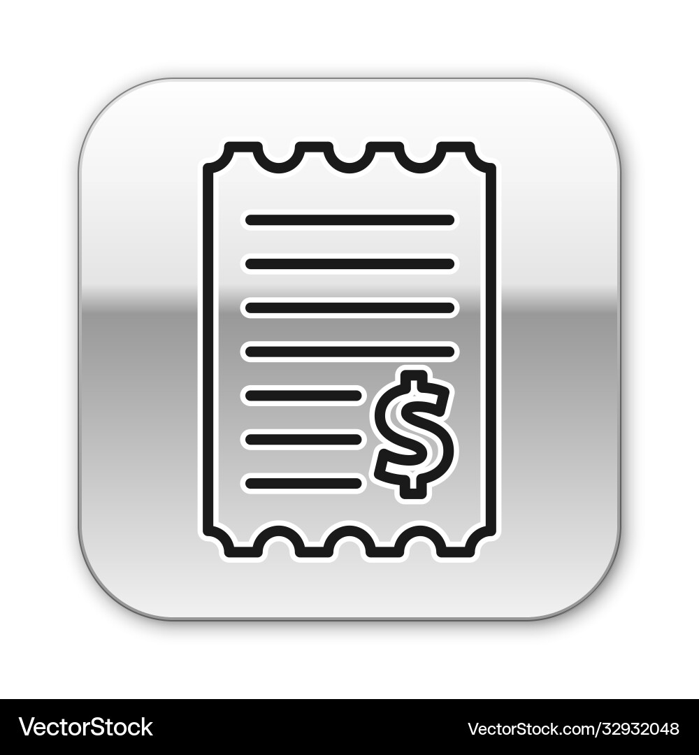 Black line paper check and financial check icon Vector Image