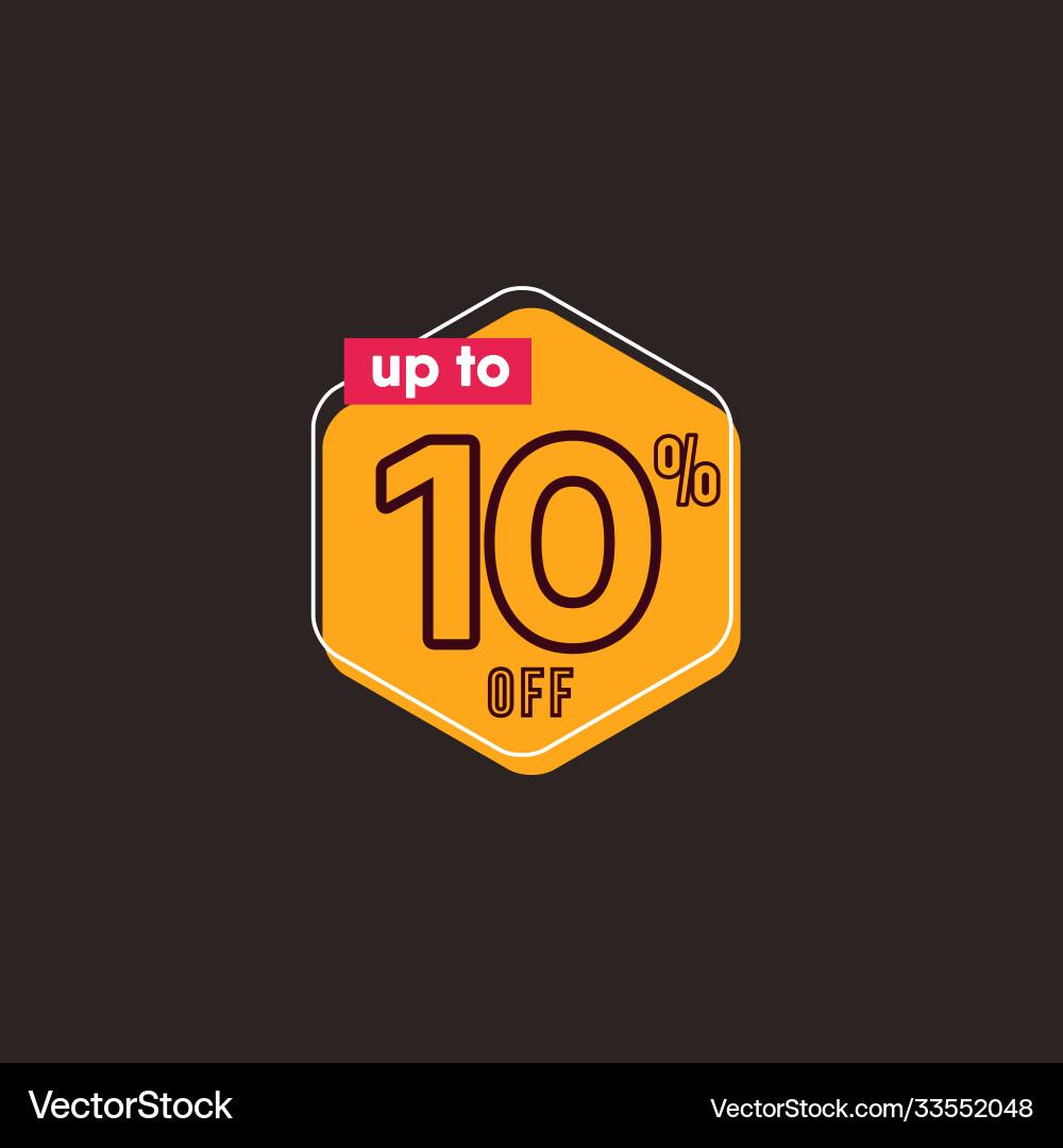 Discount up to 10 off label template design Vector Image