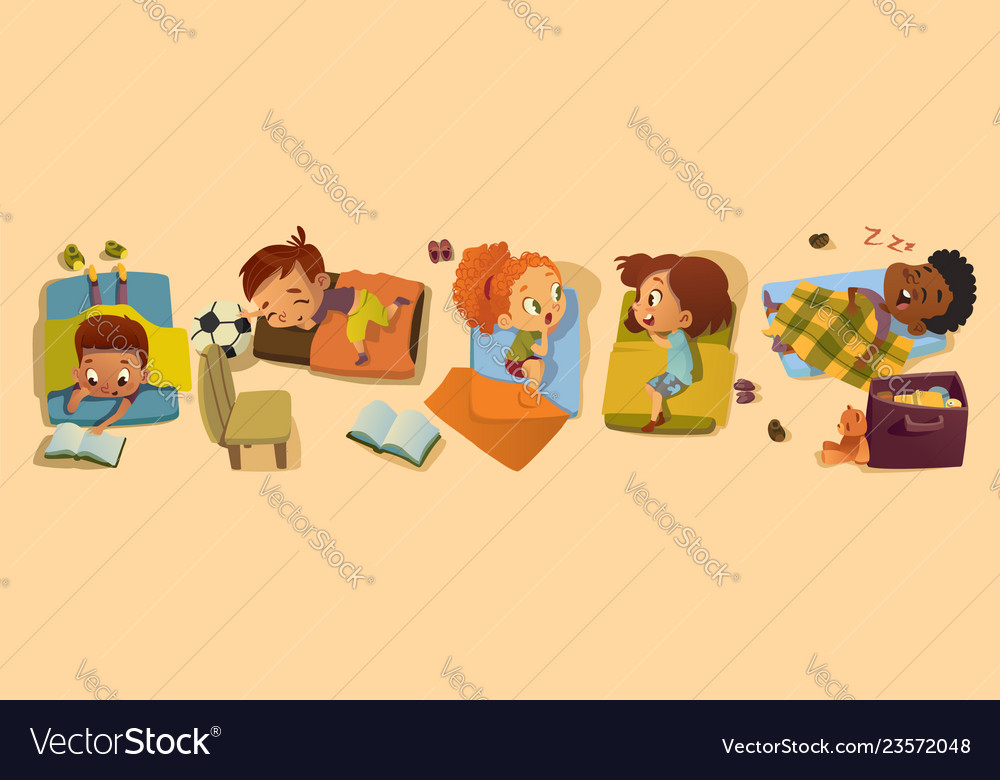 Elementary class bedtime character Royalty Free Vector Image