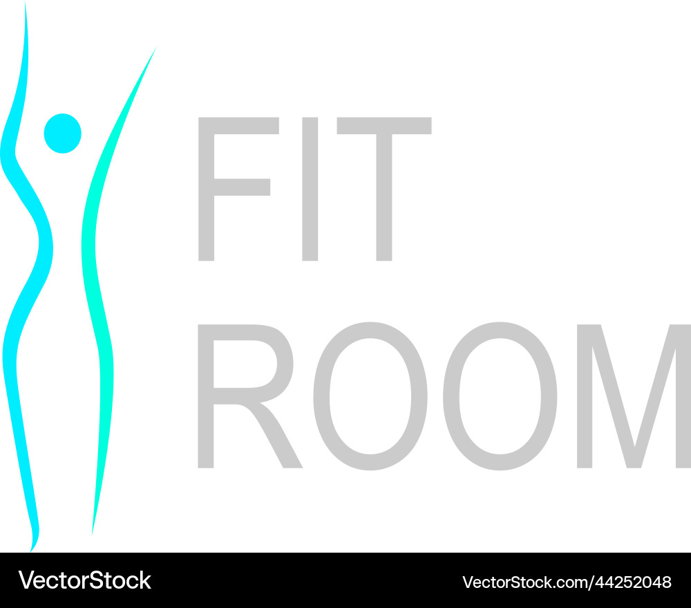 Fit room logo isolated on white Royalty Free Vector Image