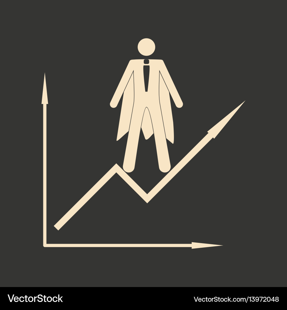 Flat in black and white economic graph Royalty Free Vector