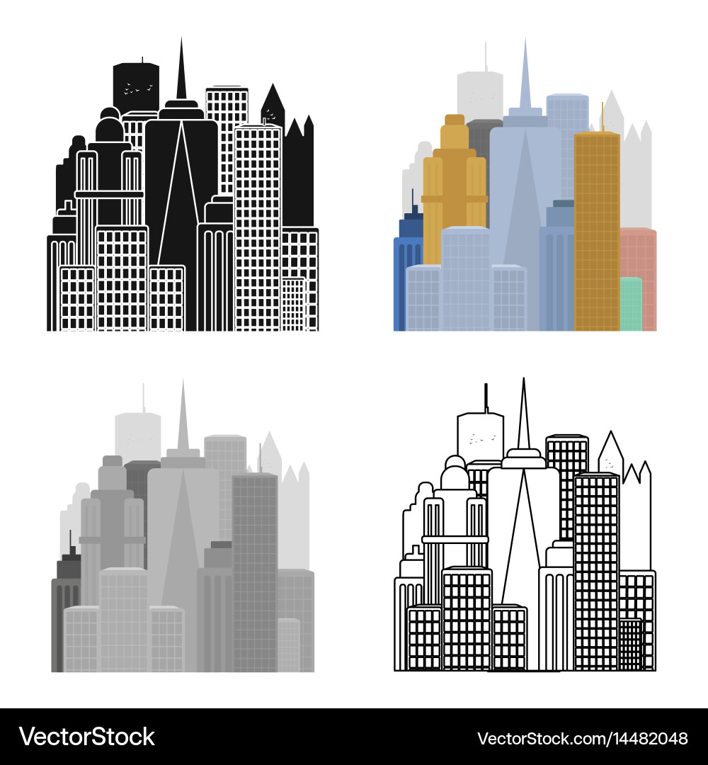 Megalopolis icon in cartoon style isolated Vector Image