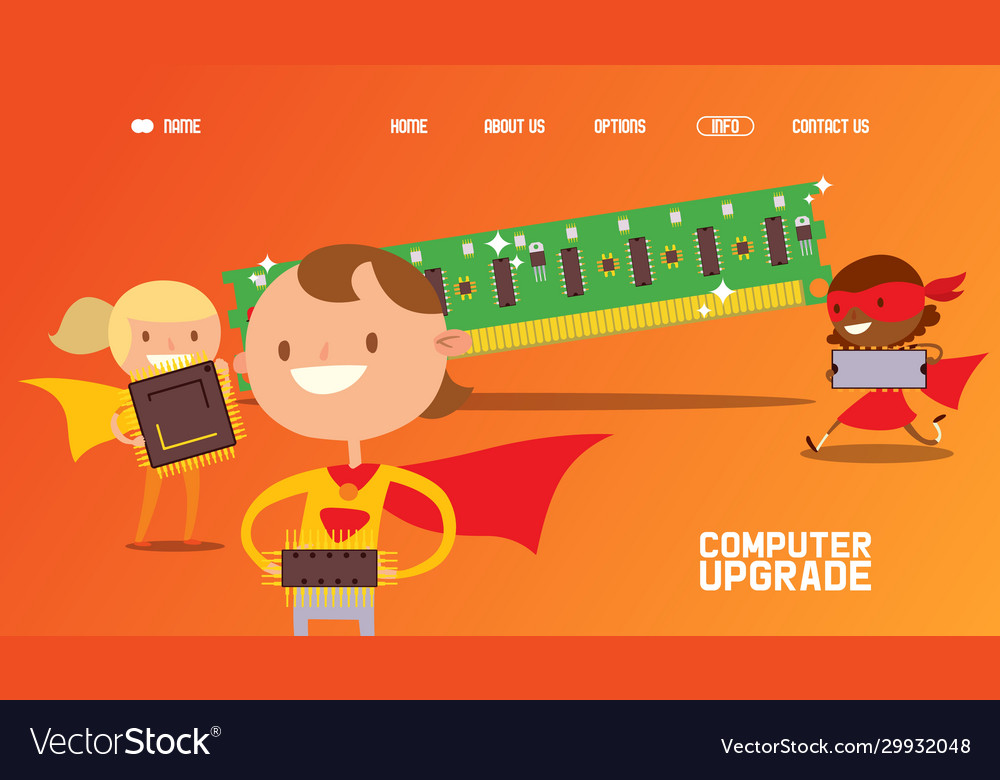 Microchip technology for computer upgrade Vector Image