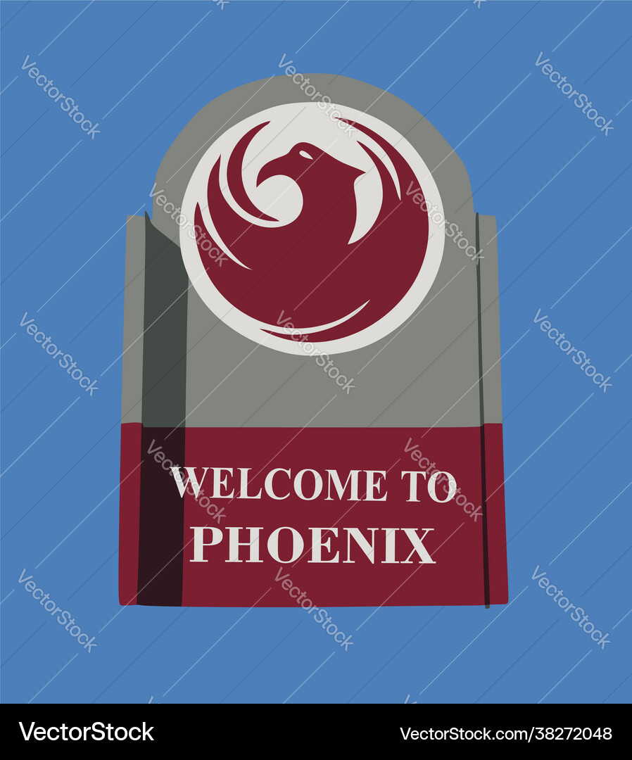 Phoenix is a town in state arizona Royalty Free Vector Image