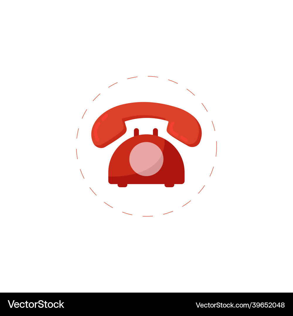 Phone clipart red colorful flat icon Royalty Free Vector