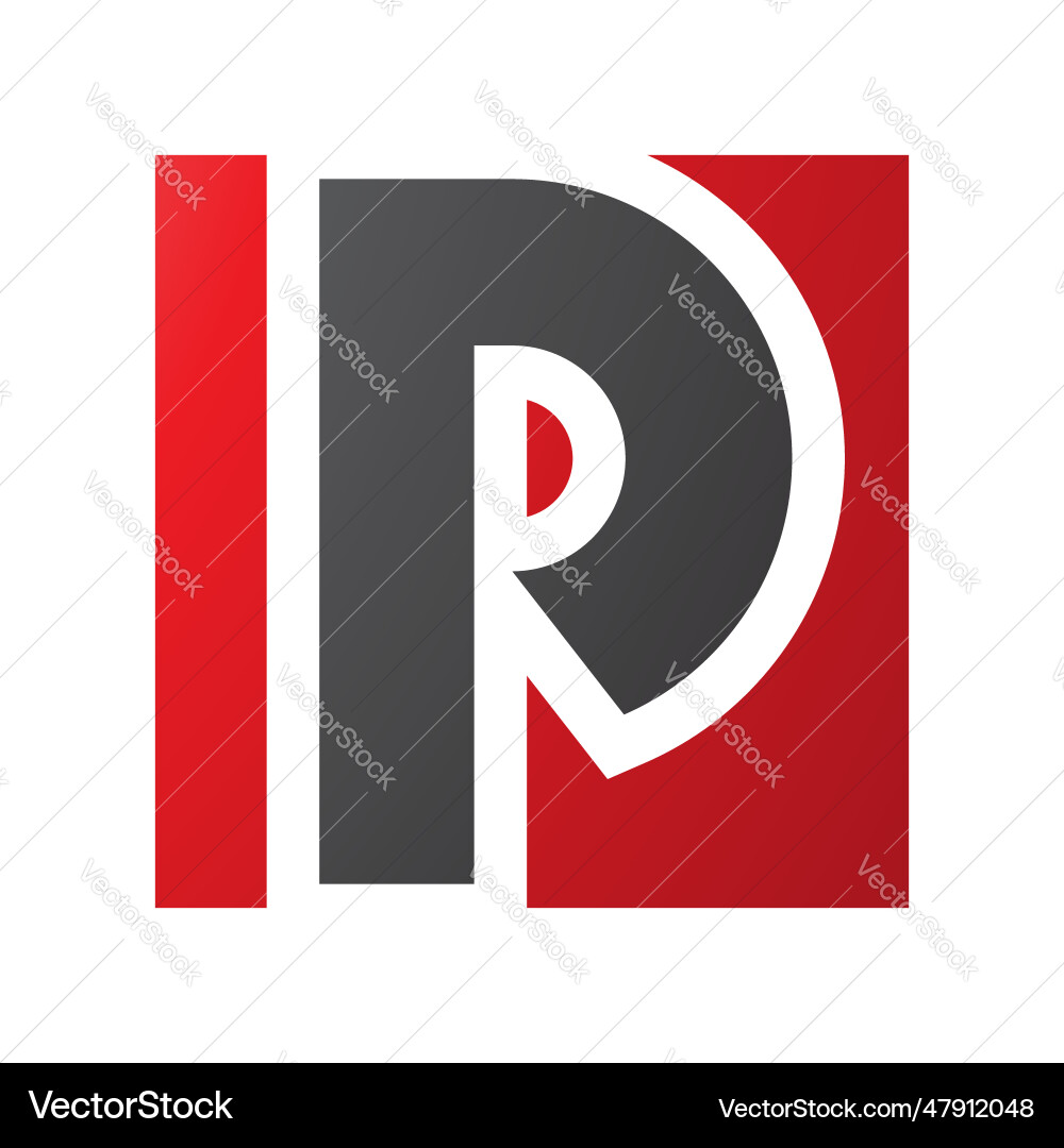 Red and black square letter p icon Royalty Free Vector Image