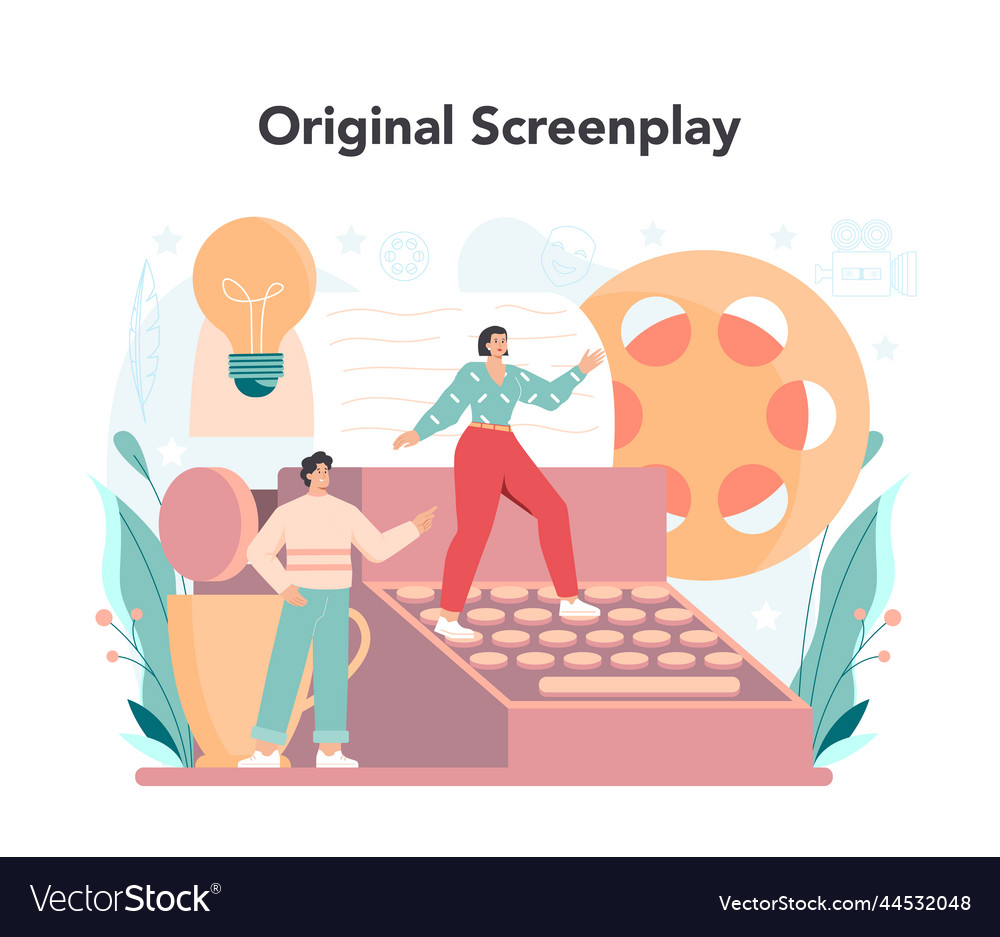 Screenwriter concept person create a screenplay Vector Image