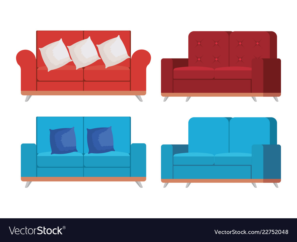 Set sofas styles icons Royalty Free Vector Image
