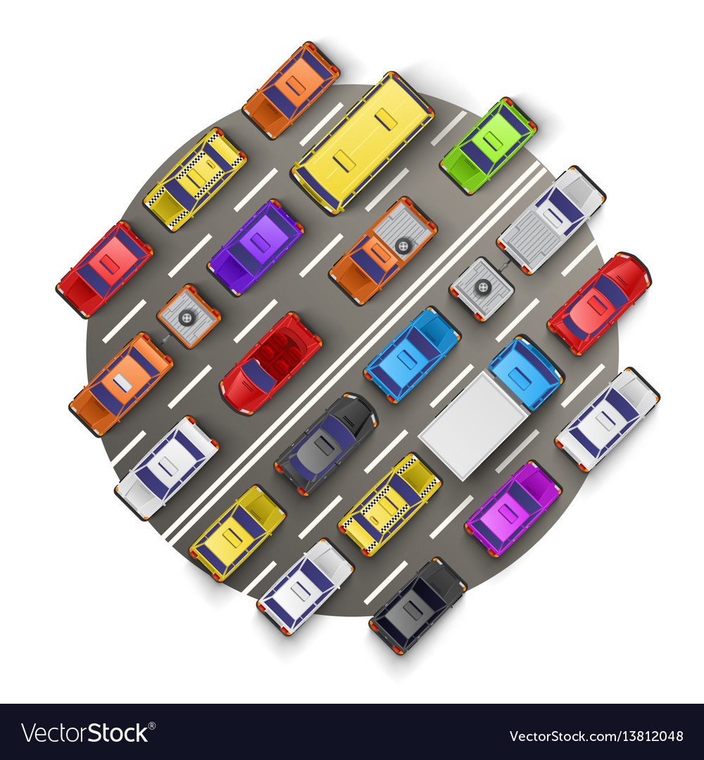 Traffic jam art banner Royalty Free Vector Image
